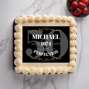 Custom Edible Whiskey Label Cake Topper | Personalized Frosting Sheet ...