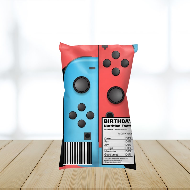 Video Game Chip Bag Template Chip Bags Party Favor Video - Etsy