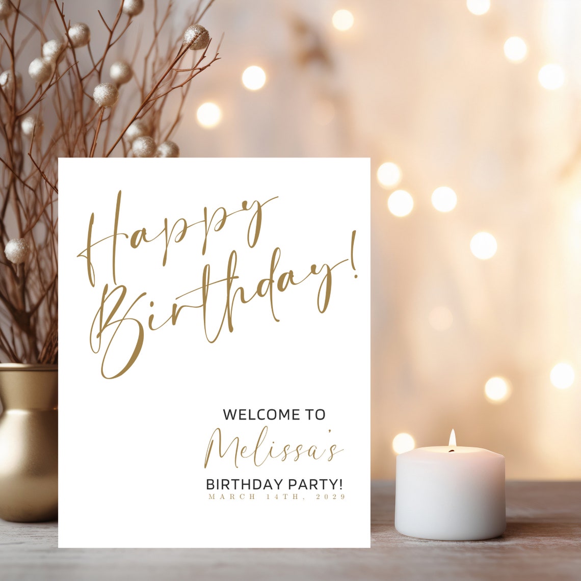 Customizable Happy Birthday Welcome Sign Template - Editable DIY Party ...