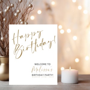 Customizable Happy Birthday Welcome Sign Template - Editable DIY Party ...