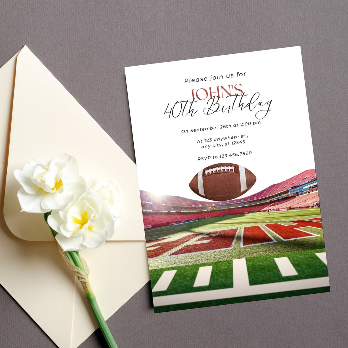 Football Fan Sports Invitation Custom Sports Invitations - Etsy