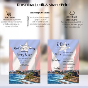 Puerto Rico Invitation Template, Editable San Juan Bachelorette ...
