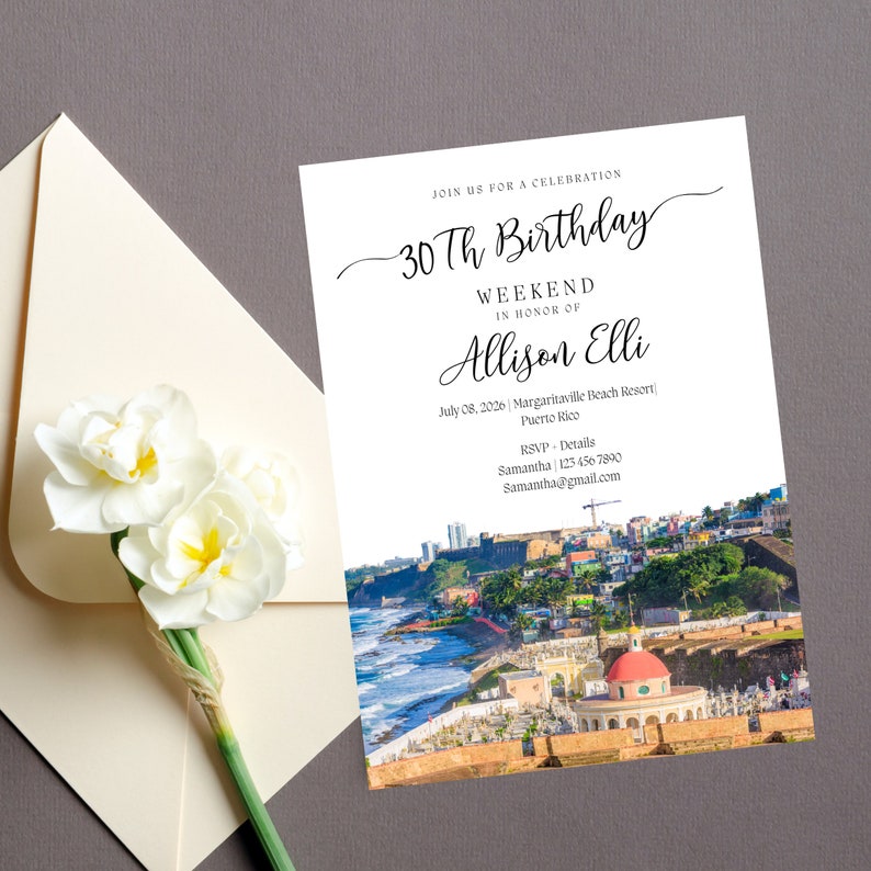 Puerto Rico Birthday Invitation Template Editable San Juan - Etsy