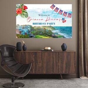 Editable Puerto Rico Welcome Sign Template | Birthday Banner | Skyline ...