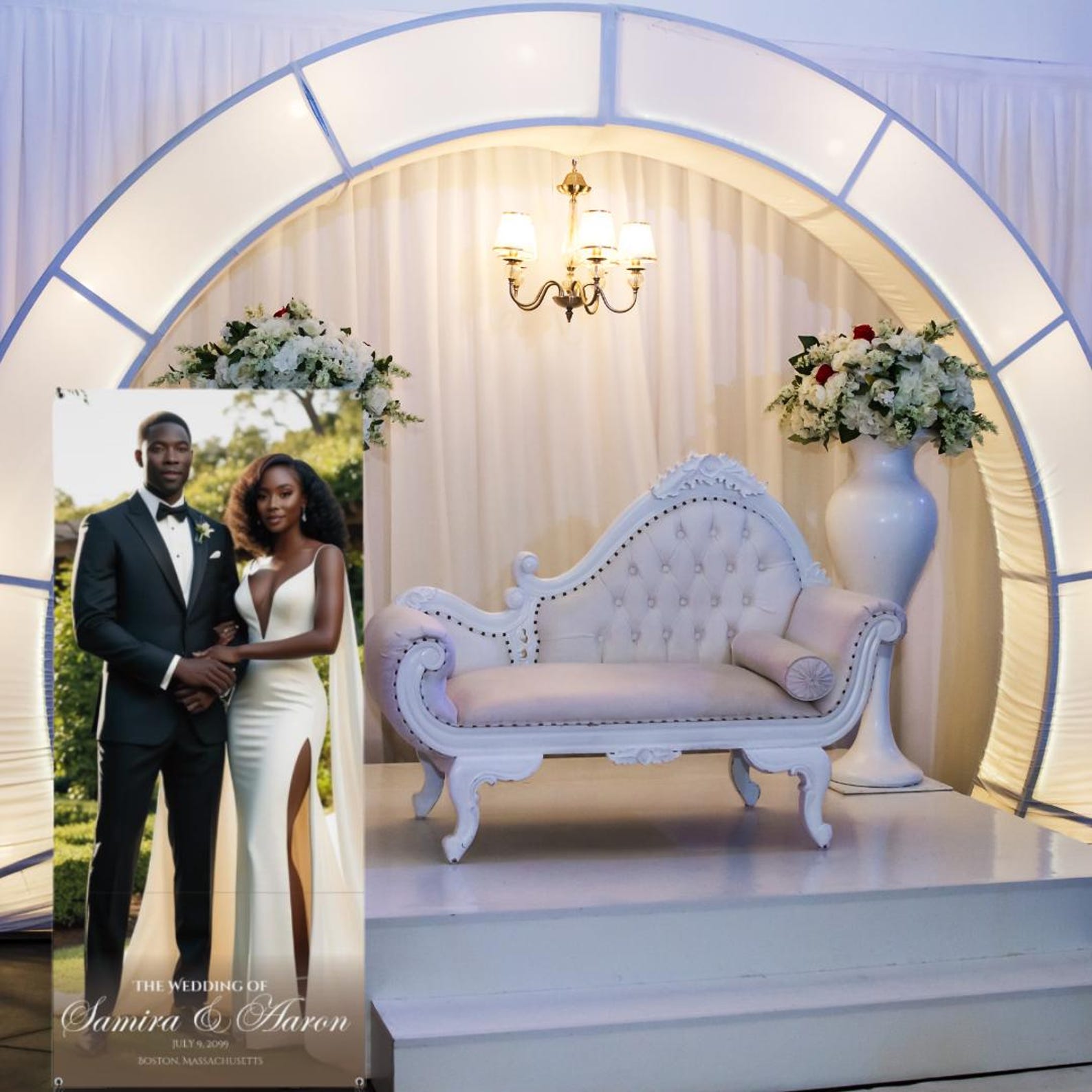 Custom Wedding Photo Vinyl Banner With Stand | Personalized Welcome ...