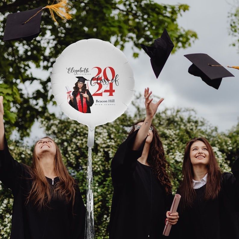 Custom Graduation Balloon With Personalized Photo Mylar Helium Balloons ...