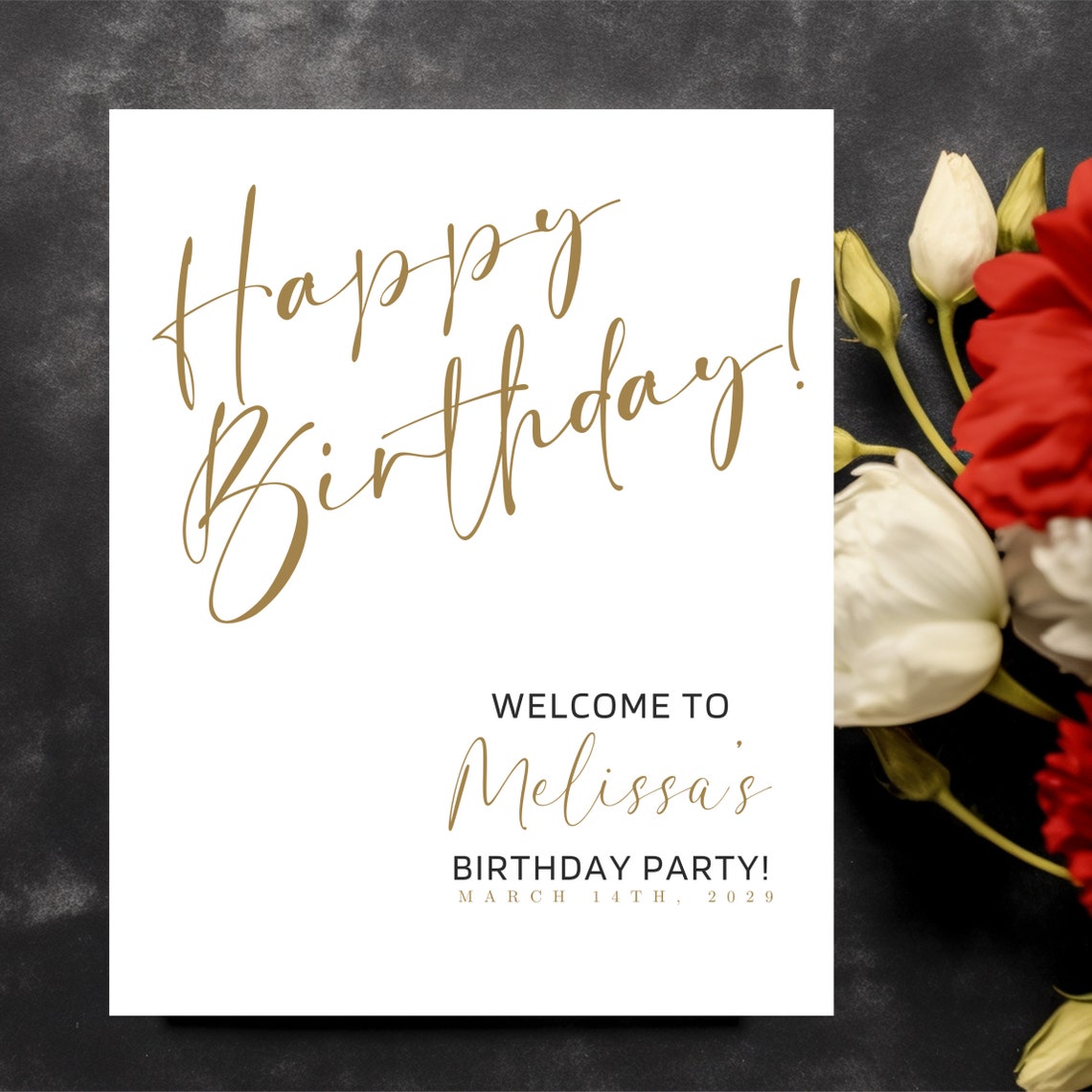Customizable Happy Birthday Welcome Sign Template - Editable DIY Party ...