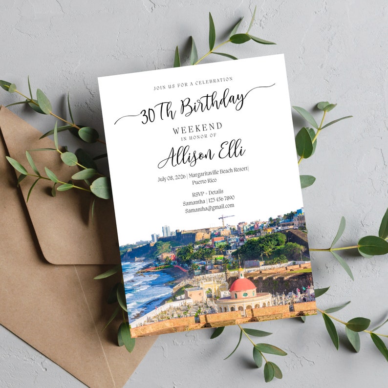 Puerto Rico Birthday Invitation Template Editable San Juan - Etsy