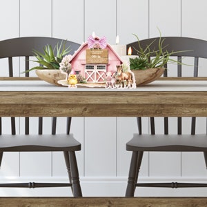 Personalized Pink Farm Birthday Thank You Tag, Custom Barnyard Party ...