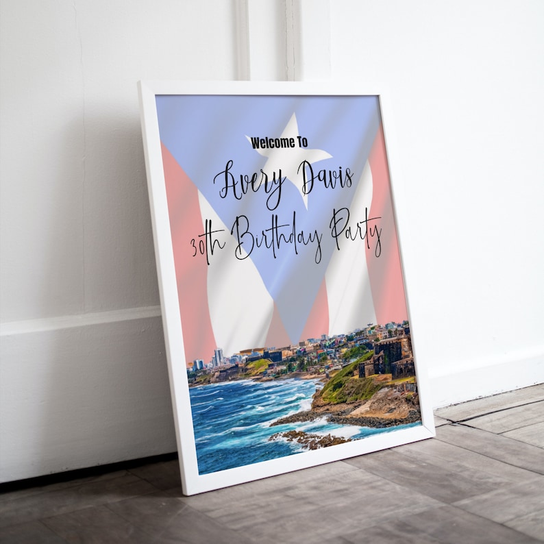 Puerto Rico Welcome Sign Template, Editable San Juan Birthday Banner ...