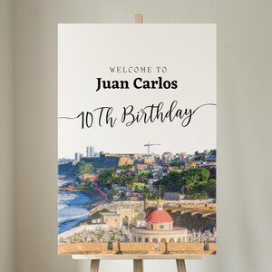 Puerto Rico Birthday Welcome Sign Template, Editable San Juan Birthday ...