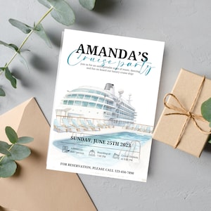 Editable Cruise Party Invitation Template | Summer Cruise Birthday ...