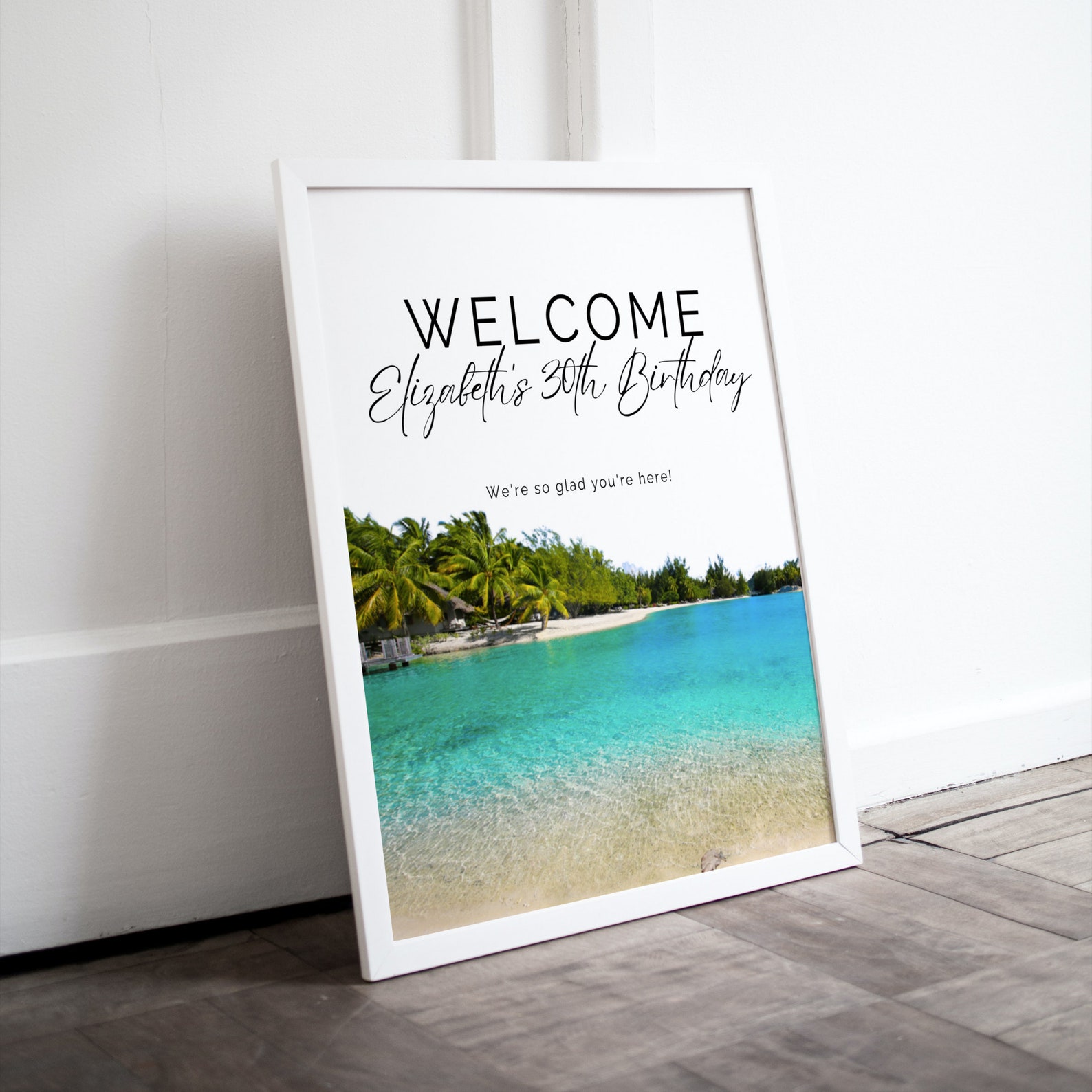 Bora Bora Birthday Welcome Sign, French Polynesia Beach Banner ...