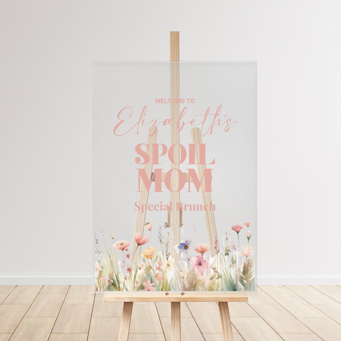 Spring Flowers Mother's Day Brunch Welcome Acrylic Sign, Floral Poster ...