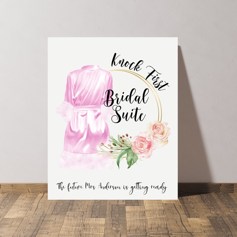 Bridal Suite Knock First Wedding Sign, the Bride is Getting Ready ...