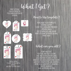 Valentine Birthday Thank You Tags, Printable Heart and Cake Party Favor ...