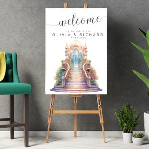 Fairytale Wedding Printable Welcome Sign, Wedding Staircase Party Signs ...