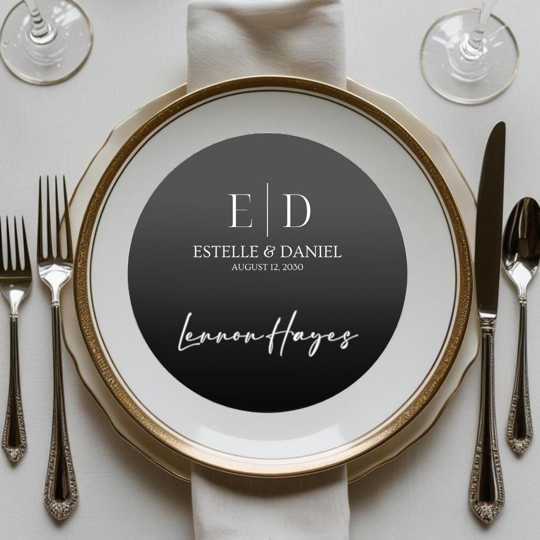 Custom Acrylic Guest Name Plate | Charger Plate Name Tag | Wedding ...