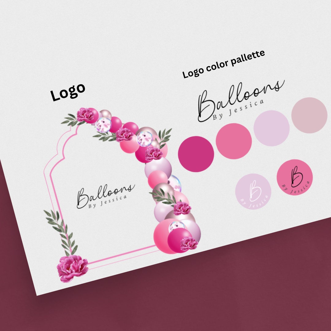 Custom Balloon Logo, Balloon Artist Logo, Party Event Planner Logo ...