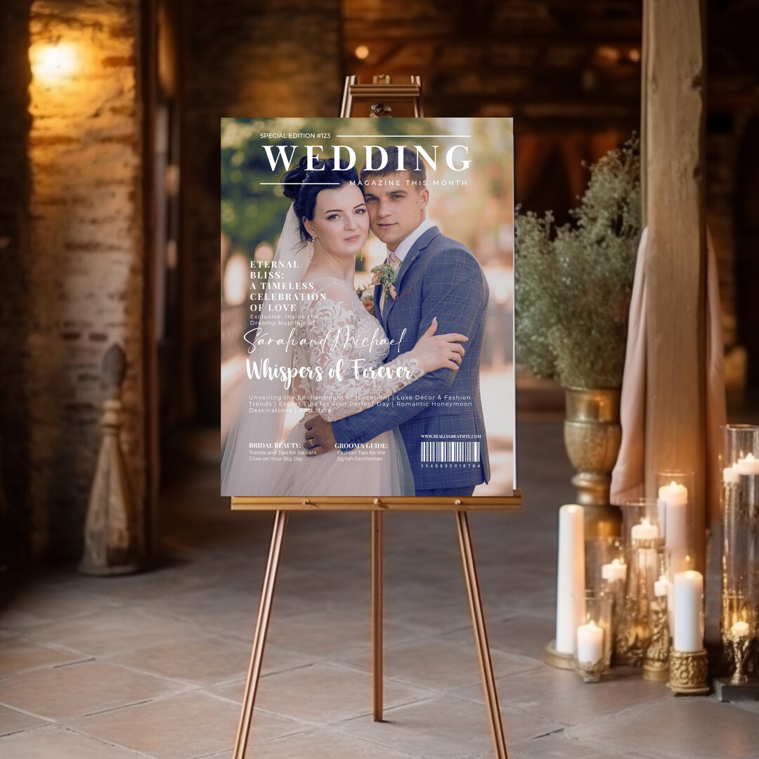 Custom Wedding Magazine Poster, Personalized Entry Sign for Reception ...