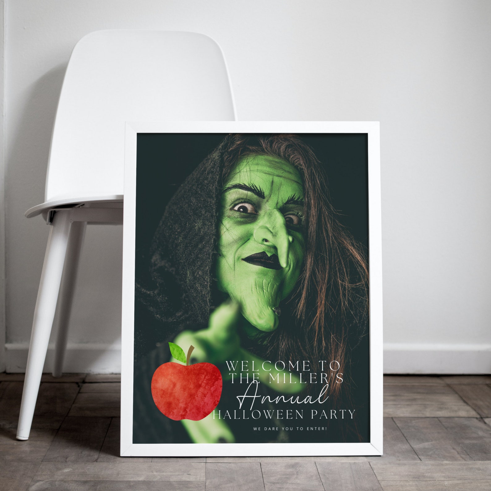 Spooky Witch Halloween Welcome Sign, Editable Creepy Party Signs ...