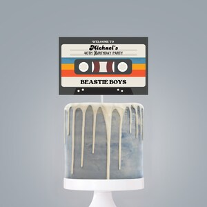 Customizable Retro Cassette Tape Cake Topper | Vintage Mixtape ...