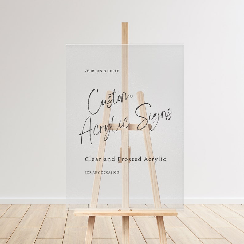 Personalized Clear Acrylic Party Sign - Elegant Event Signage, Custom ...