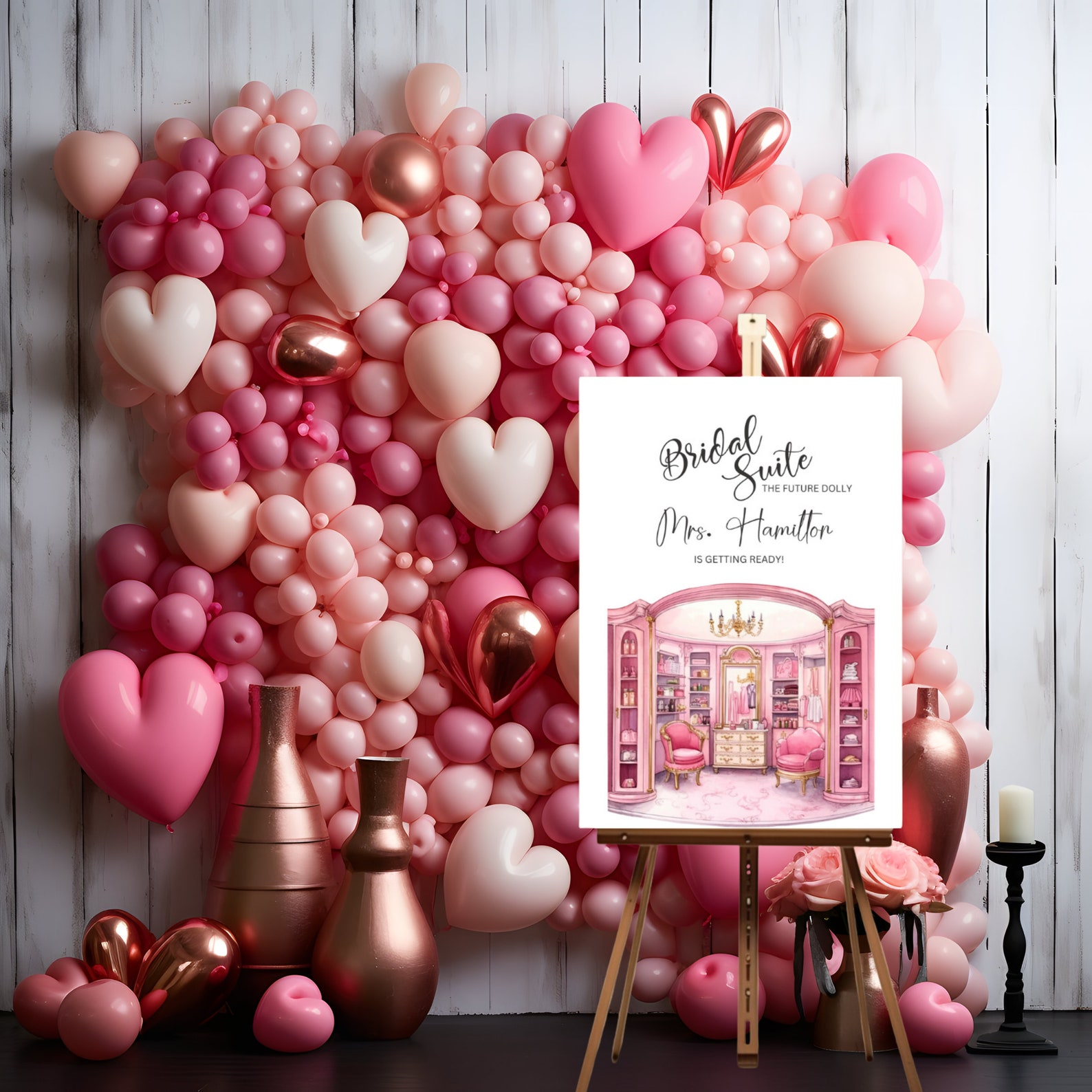 Editable Pink Bridal Suite Sign - Customizable Pink-themed Bridal Signs ...