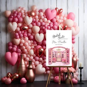 Editable Pink Bridal Suite Sign - Customizable Pink-themed Bridal Signs ...