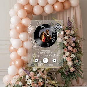 Custom Vinyl Record Wedding Welcome Sign | Acrylic Photo Welcome Sign ...