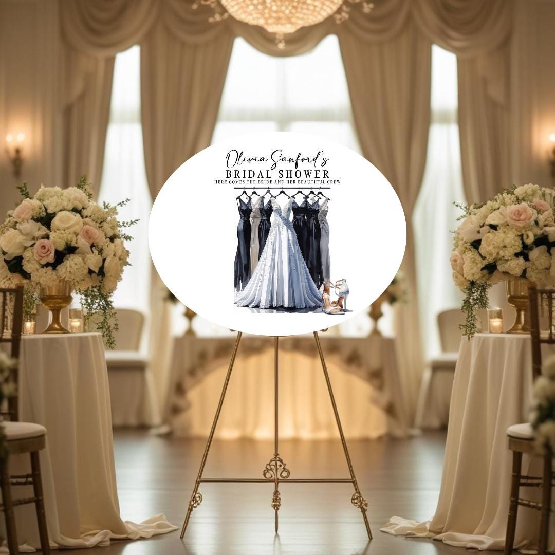 Custom Bridal Suite Sign With Bride & Bridesmaid Dress | Oval Wedding ...