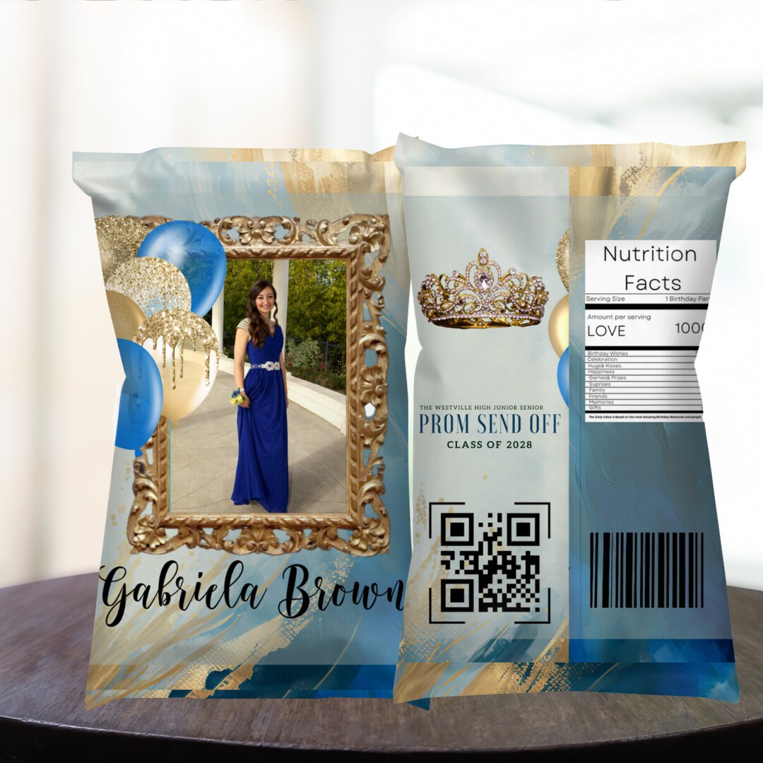 Prom Send off Chip Bag Template, Prom Party Favors, Printable Photo ...