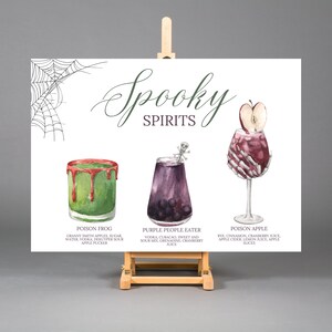Halloween Cocktail Sign, Signature Spooky Printable Sign, Editable ...