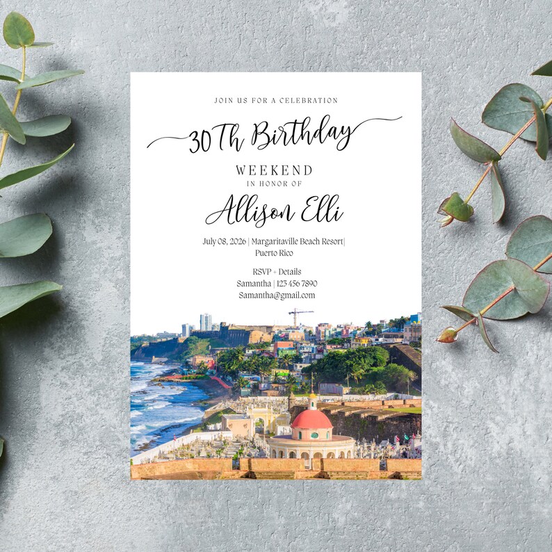 Puerto Rico Birthday Invitation Template Editable San Juan - Etsy