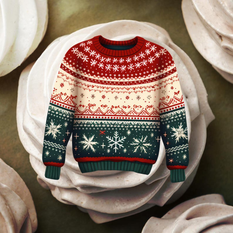 Ugly Sweater Christmas Cupcake Toppers | Holiday Edible Wafer ...