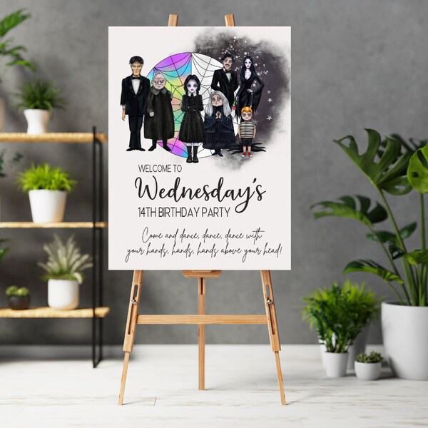 Wednesday Addams Birthday Party Sign - Etsy