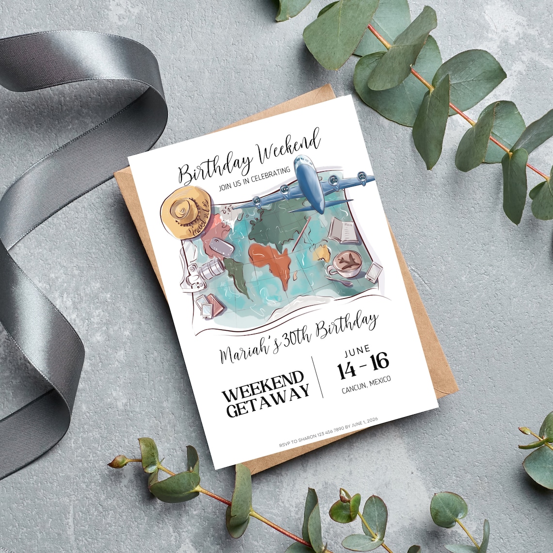Birthday Weekend Vacation Invitation Weekend Getaway Birthday - Etsy