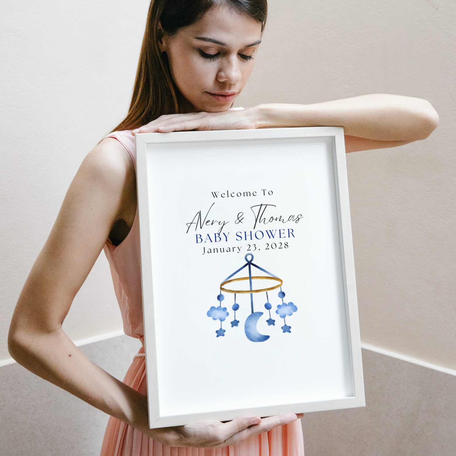 Baby Shower Welcome Sign Template, Boy Baby Shower Printable, Editable ...