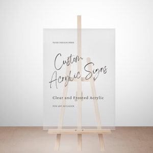 Personalized Clear Acrylic Party Sign - Elegant Event Signage, Custom ...
