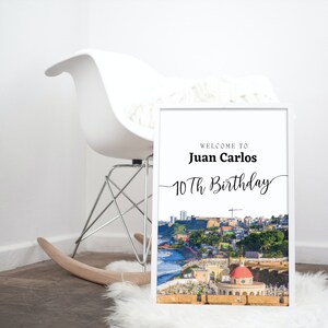 Puerto Rico Birthday Welcome Sign Template, Editable San Juan Birthday ...