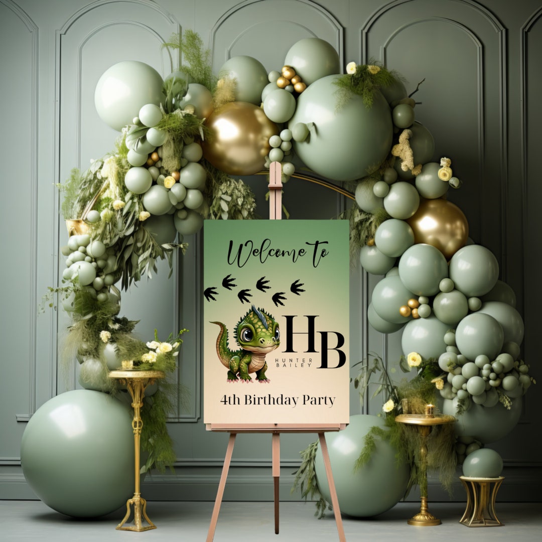 Editable Dinosaur Welcome Sign Template, Dino Birthday Party Banner ...
