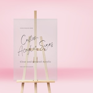 Personalized Clear Acrylic Party Sign - Elegant Event Signage, Custom ...