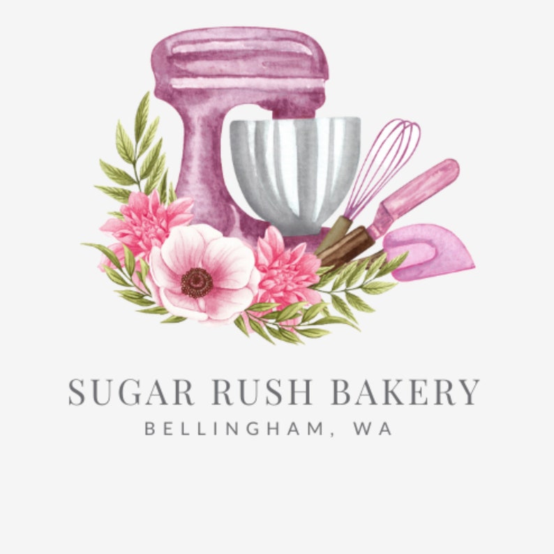 Custom Logo Bakery Logo Rolling Pin Logo Mixer Logo Baking - Etsy