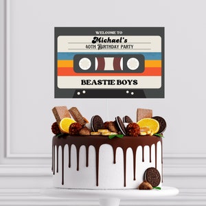 Customizable Retro Cassette Tape Cake Topper | Vintage Mixtape ...