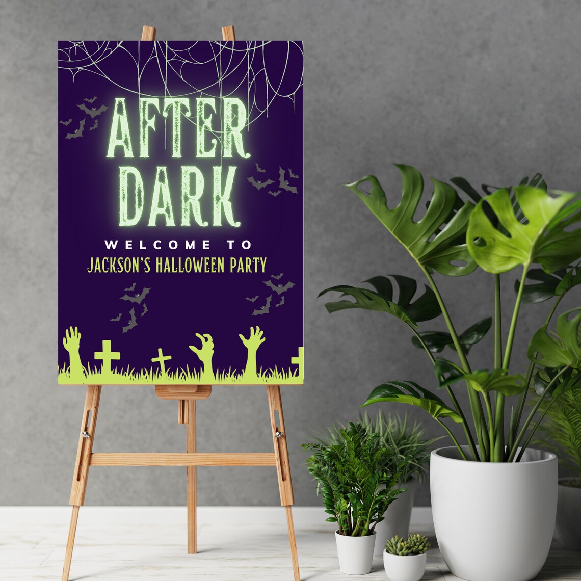 After Dark Zombie Birthday Welcome Sign Halloween Glow in the - Etsy