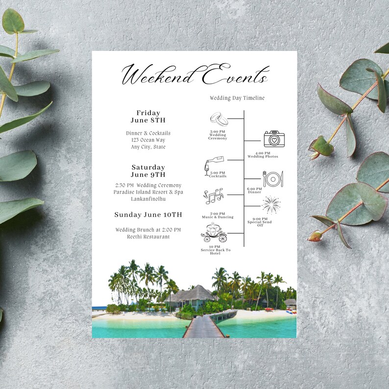 Maldives Island Bachelorette Invitation Template, Maldives Bachelorette ...