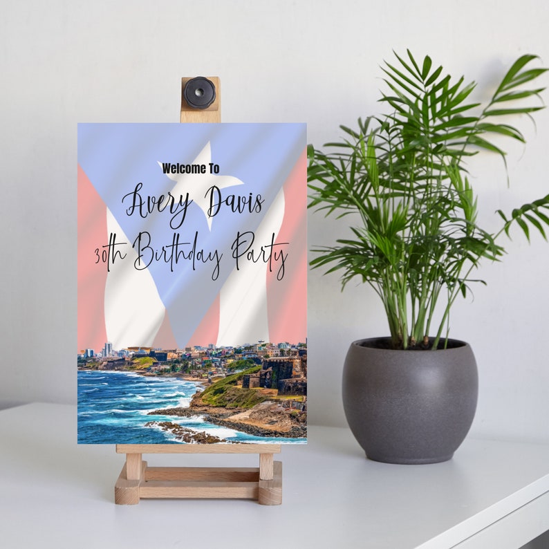 Puerto Rico Welcome Sign Template, Editable San Juan Birthday Banner ...