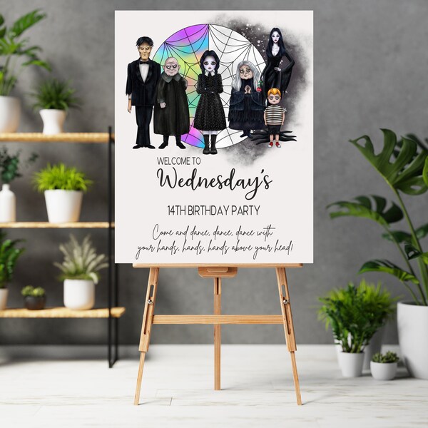 Addams Bday Sign - Etsy