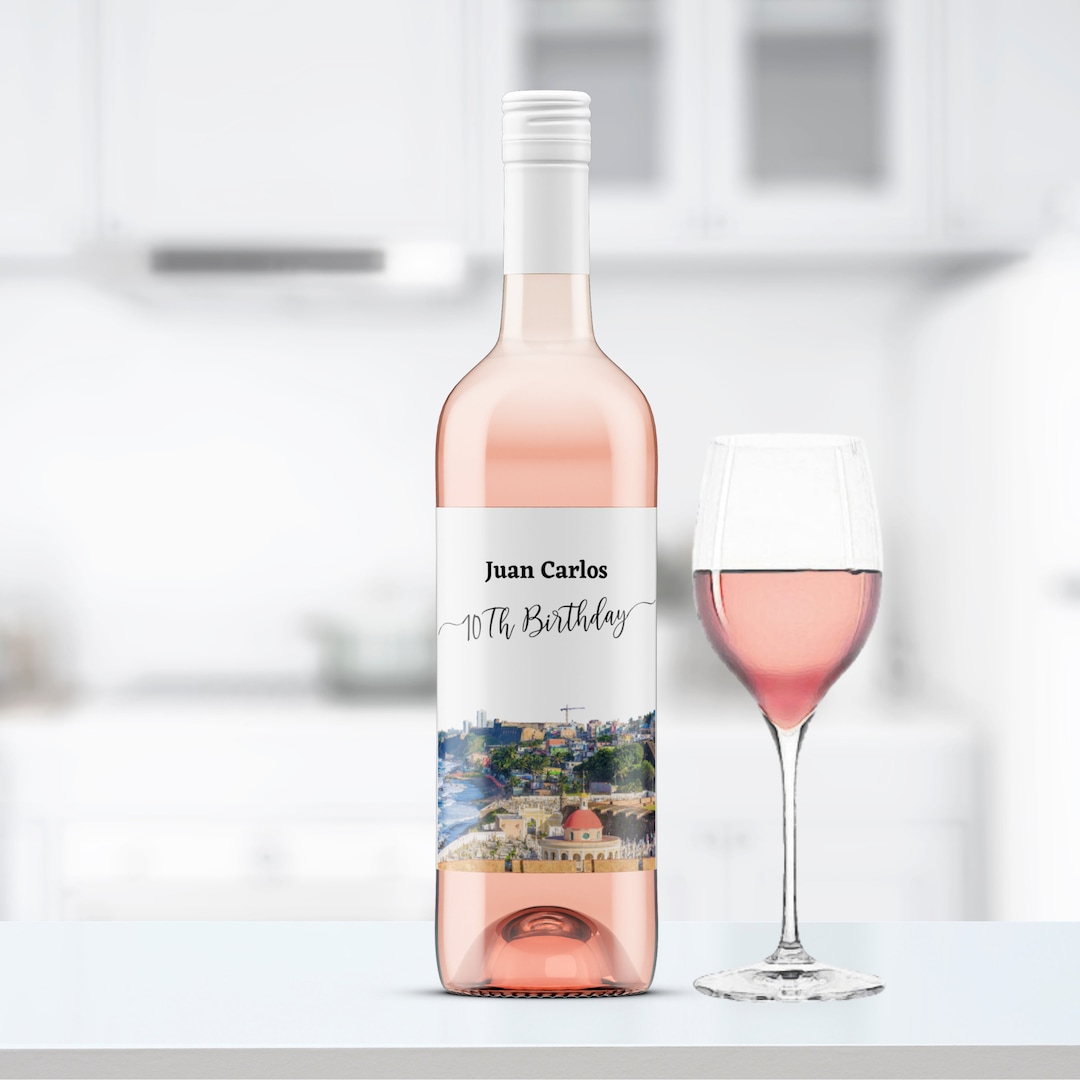 Puerto Rico Birthday Wine Label Template, Editable San Juan Birthday ...