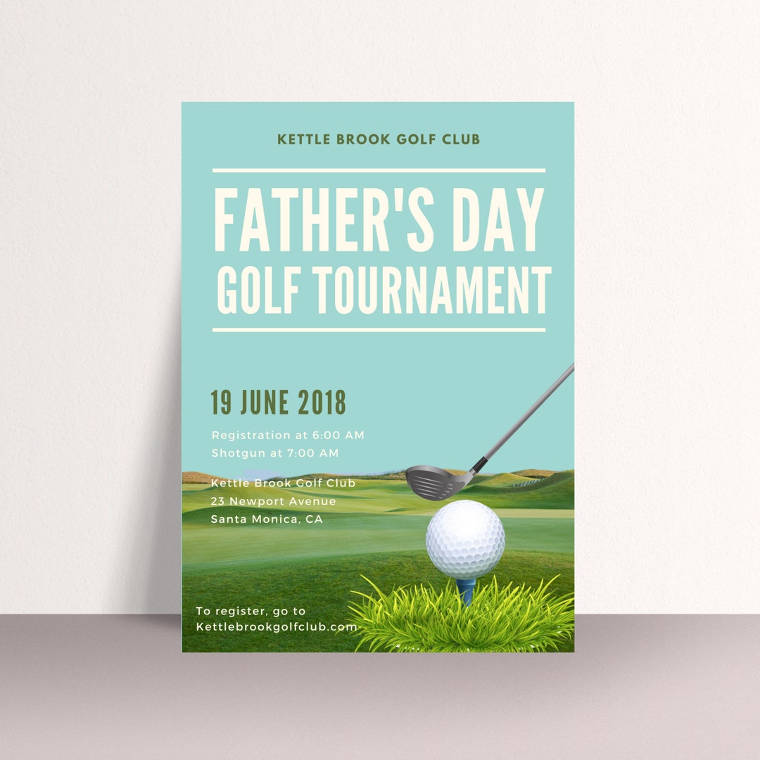 Father's Day Golf Tournament Invitation, Golf Theme Template, Father ...